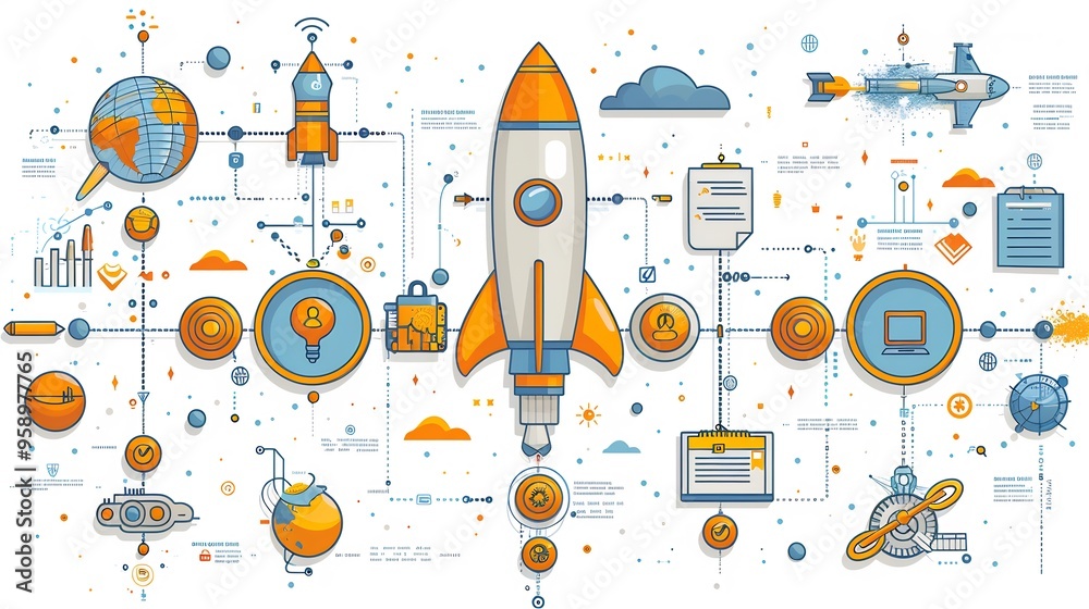 Infographicstyle image showing the process of startup development from ...