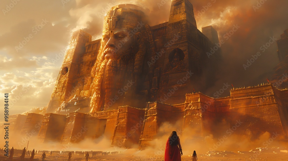 Myth of Gilgamesh ancient Mesopotamian hero standing before the gates ...