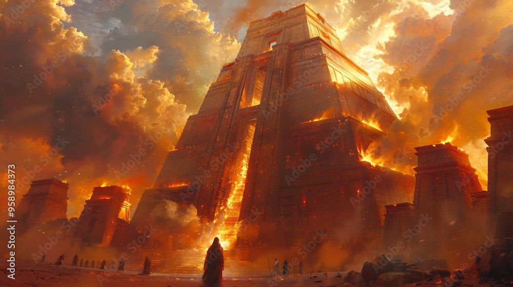 Myth of Gilgamesh ancient Mesopotamian hero standing before the gates ...