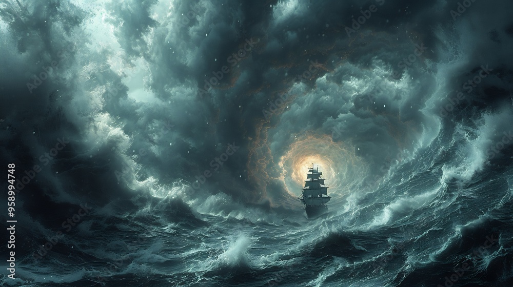 Myth of the Charybdis a massive whirlpool in the sea ancient Greek ...