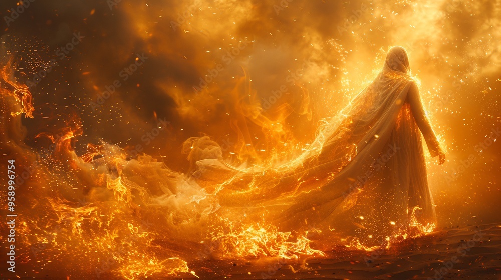 Myth of the Djinn a powerful spirit of fire and wind ancient Arabian ...