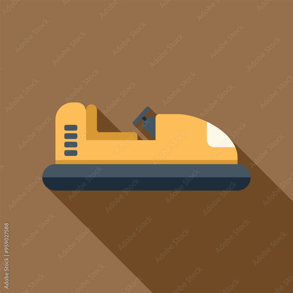 Colorful icon of a bumper car, bringing back memories of amusement ...
