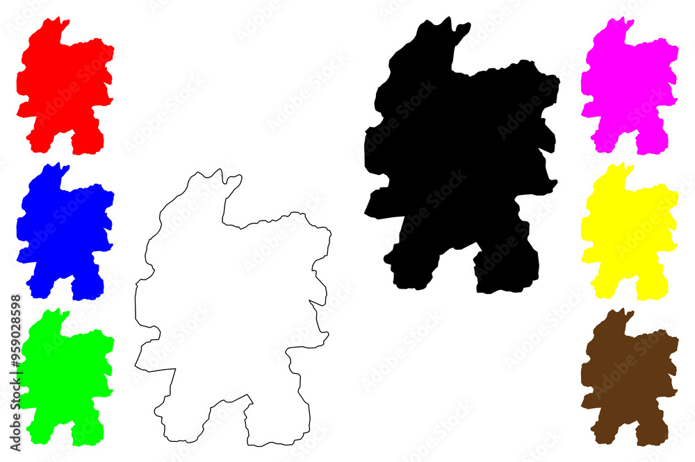 Solapur City (Republic of India, Maharashtra State) map vector ...