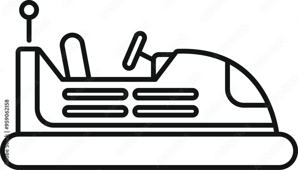 Simple line drawing of a bumper car ride found at carnivals and ...