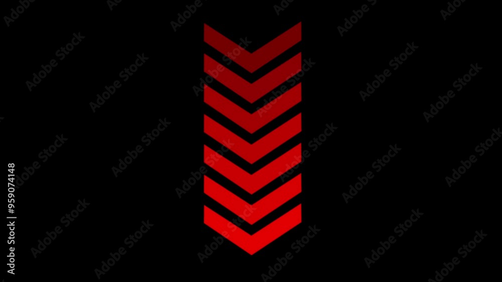 Down -directional arrow loop animation .Arrow sign animated on a black ...