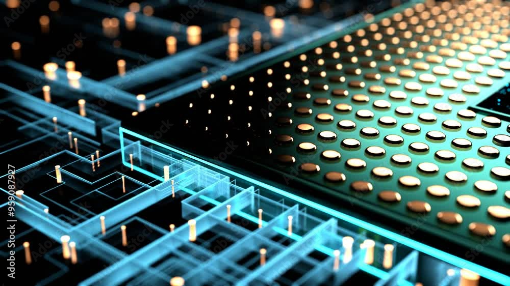 Concept animation shows the process of turning on the CPU in the ...