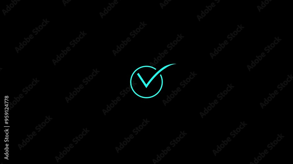 Tick mark animated on the ellipse box. fill in the box, successful ...