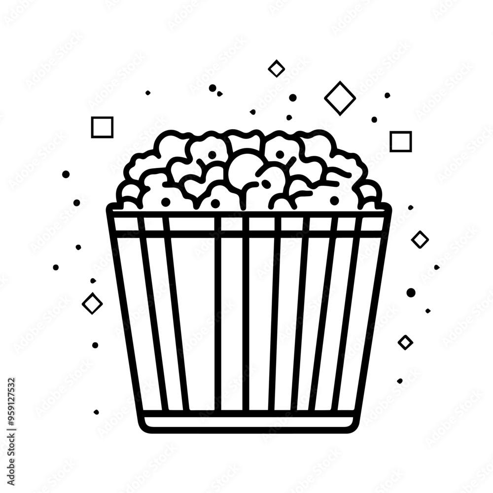 popcorn icon or modern line symbol. Vector line art and icon design ...