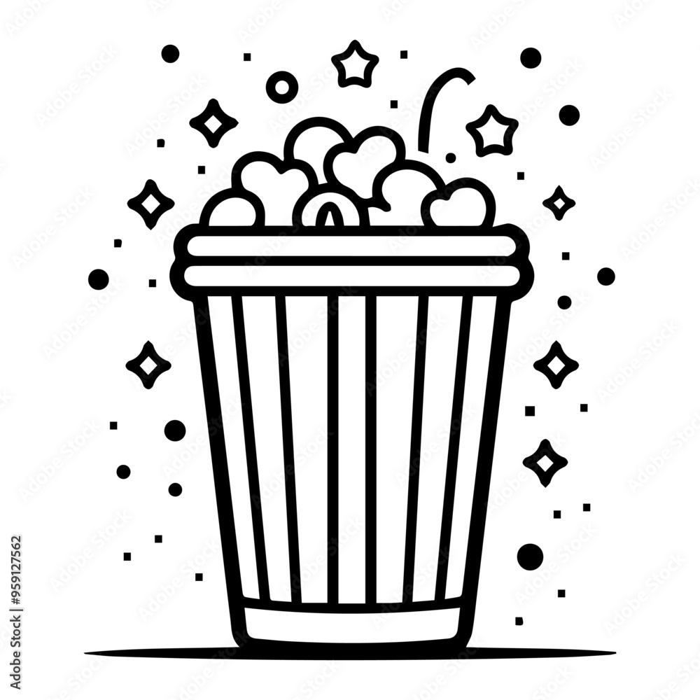 popcorn icon or modern line symbol. Vector line art and icon design ...