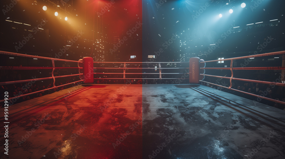 versus background image, left and right comparison, square boxing ring ...