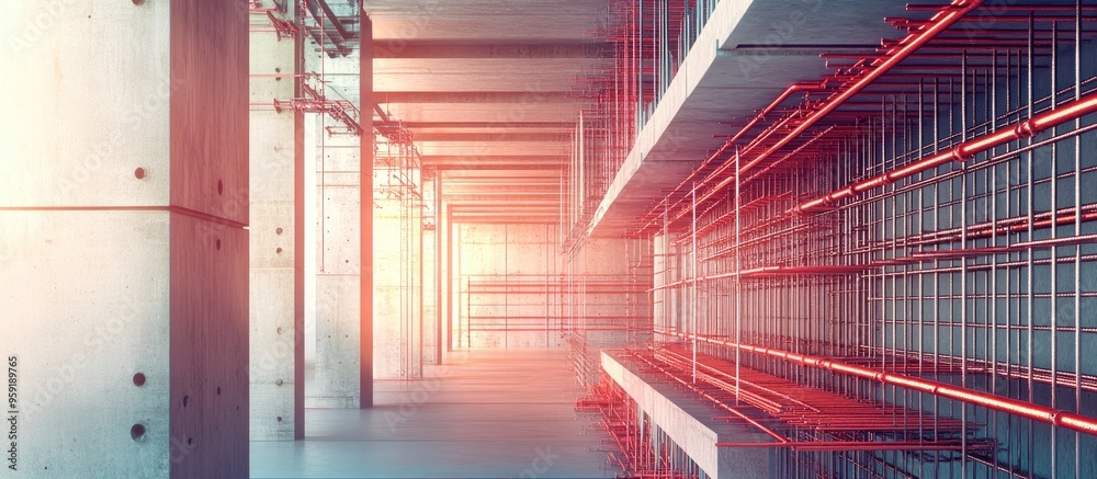 Formwork supports the upper level of a solid building structure Wall ...