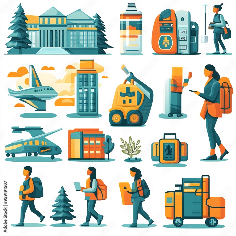Medical Tourism Vector designs illustrating concept of medical tourism ...