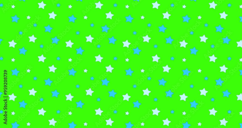 color full star blinking on the green screen background, 4k Twinkling ...