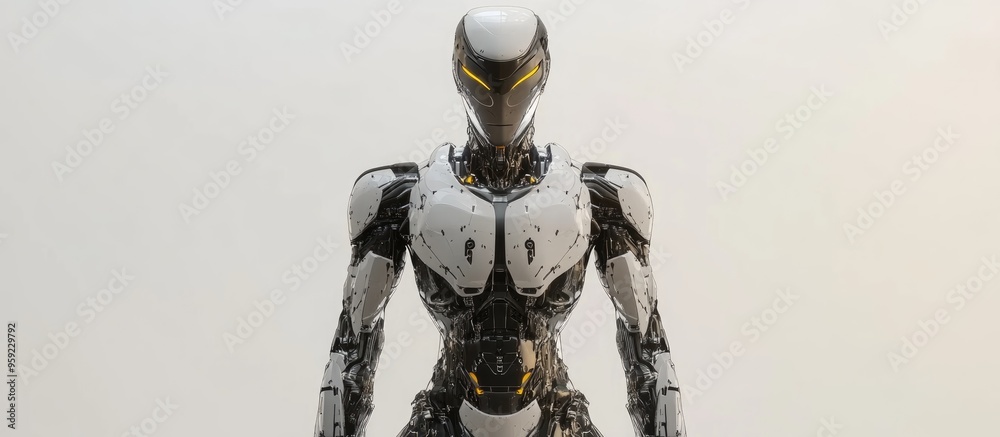 3d Rendering Of A Full Body Humanoid Robot On A White Backdrop Stock Illustration Adobe Stock