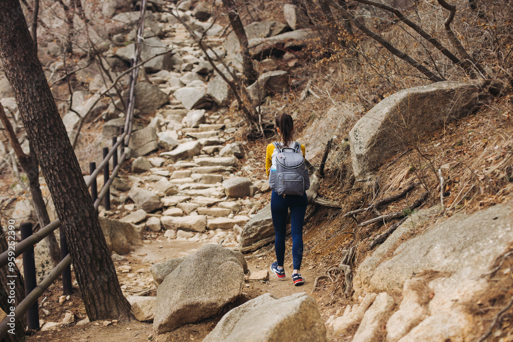 Bukhansan National Park, Seoul, Gyeonggi-do, South Korea, spring ...
