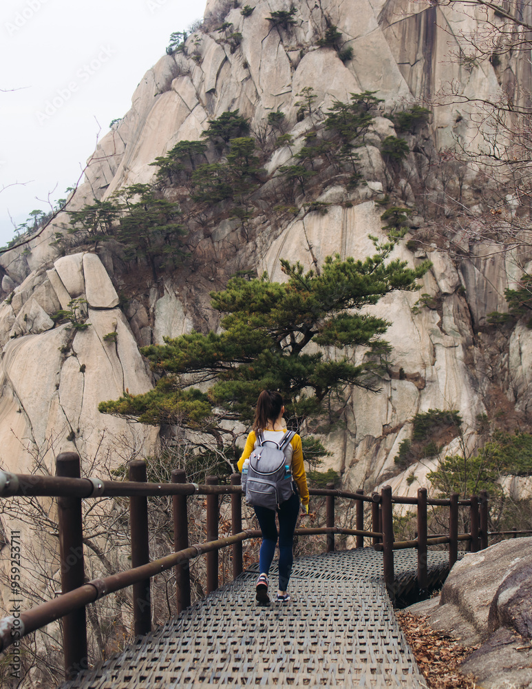 Bukhansan National Park, Seoul, Gyeonggi-do, South Korea, spring ...