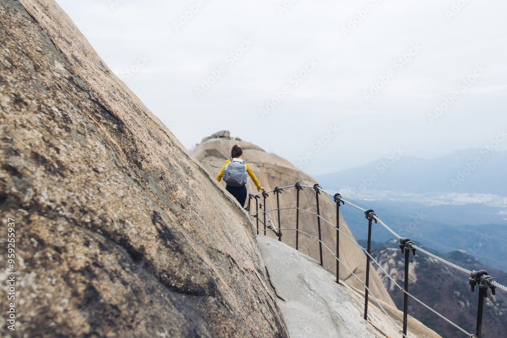 Bukhansan National Park, Seoul, Gyeonggi-do, South Korea, spring ...