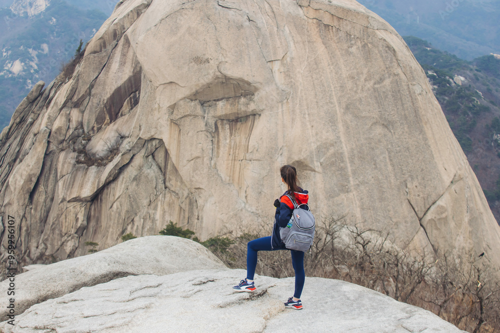 Bukhansan National Park, Seoul, Gyeonggi-do, South Korea, spring ...