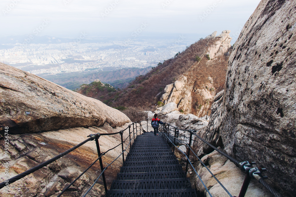 Bukhansan National Park, Seoul, Gyeonggi-do, South Korea, spring ...