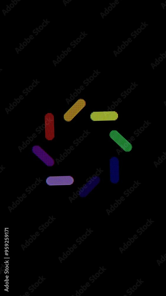 Hexagonal Rainbow Loading Animation, displaying six rotating segments ...