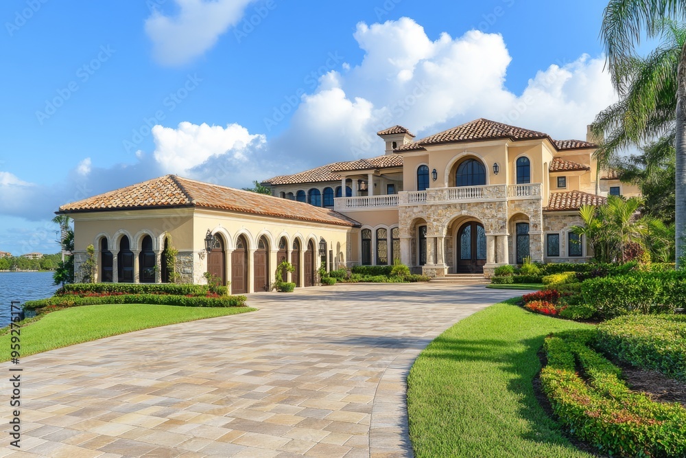 Explore this stunning modern home in Miami with a charming brick ...