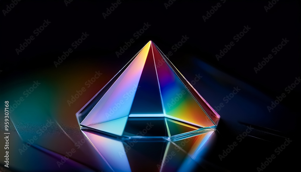 prism, crystal, glass, triangular pyramid, cut, surface, multifaceted ...