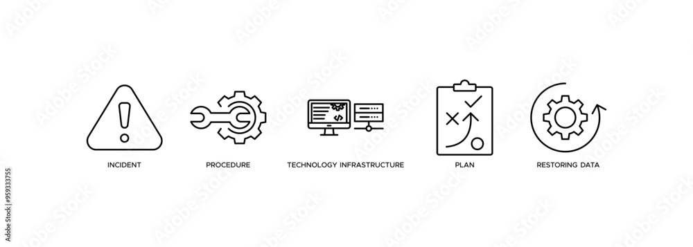 Disaster recovery icon vector illustration banner web concept for ...
