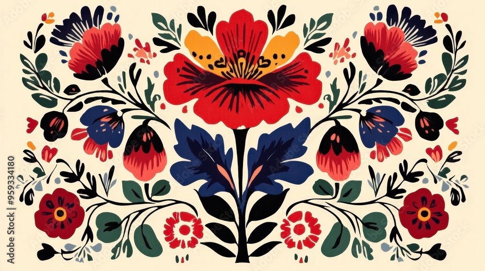 Authentic Polish Highlander Folk Art with Floral and Geometric Patterns ...