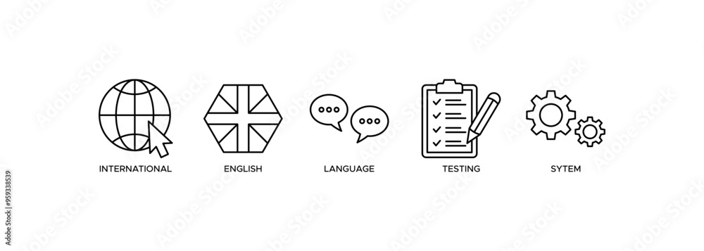 IELTS icon. International English Language Testing System with an icon ...