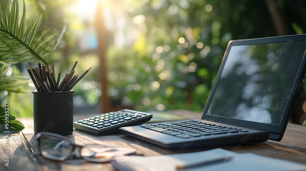 Workspace relaxing chill out work for office and laptop computer ...
