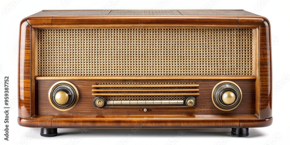 Vintage retro radio isolated on white background , antique, music ...