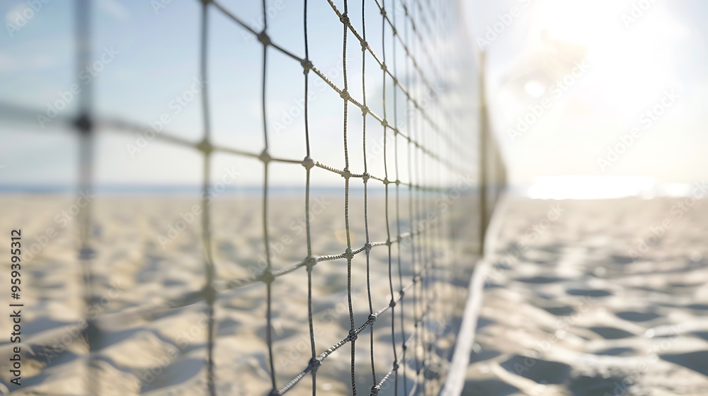 e Net fence around the beach volleyball court iron post for attaching ...