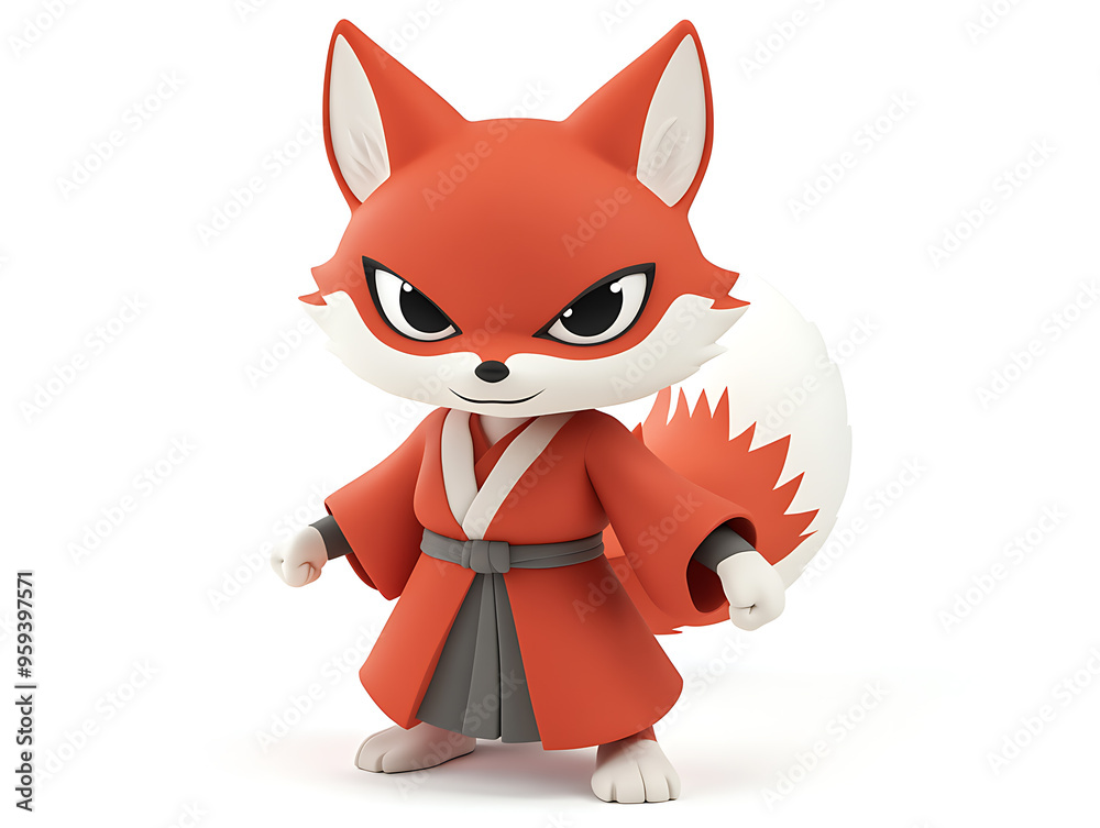 the Japanese Kitsune fox spirit, transforming with a mischievous ...