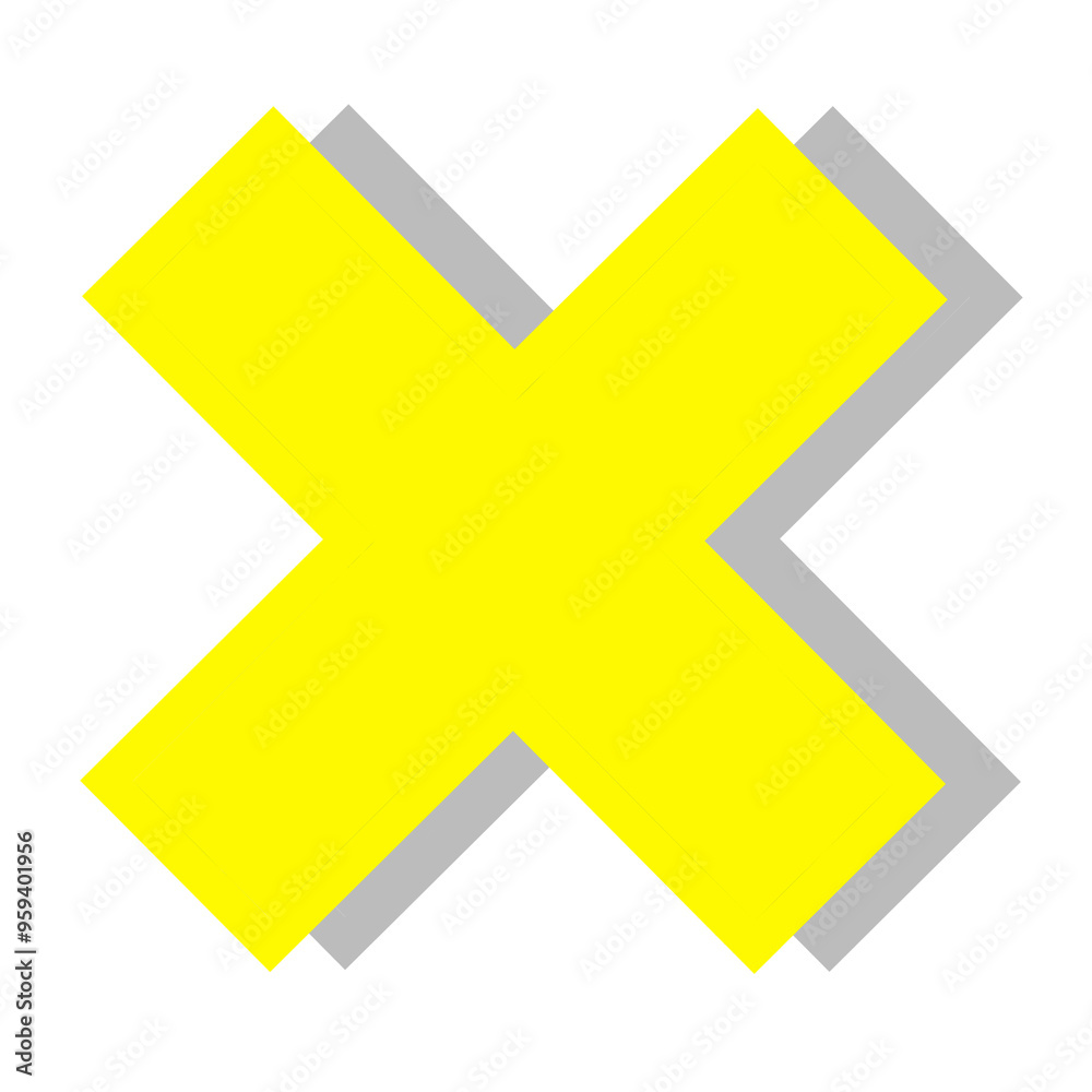 yellow sign, X, letter x, multiplication sign, times sign, plus and ...