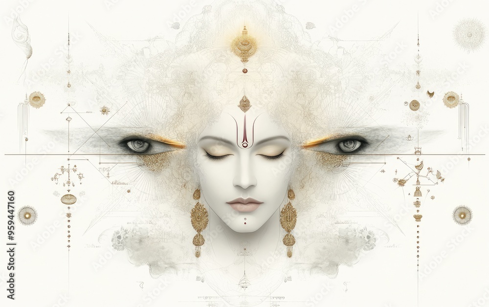 Divine representation of Vishnu: central deity in Vishnuism, symbols ...