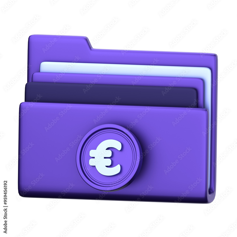 Euro File 3D Illustration for uiux, web, app, presentation, etc Stock ...