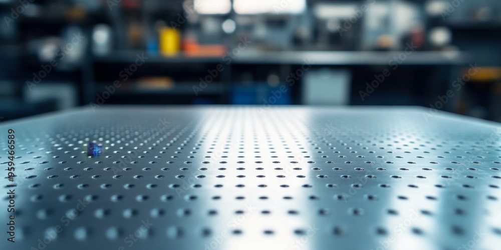 Abstract Automotive Workspace: Blurred Tools and Parts on Metal Table ...