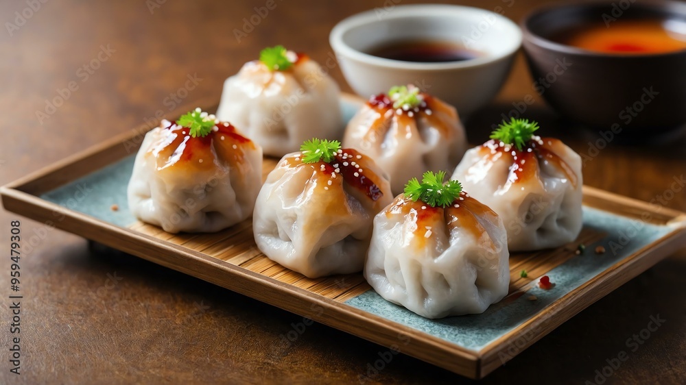 chinese dim sum dish char siu bao isolated on an aesthetic plating ...