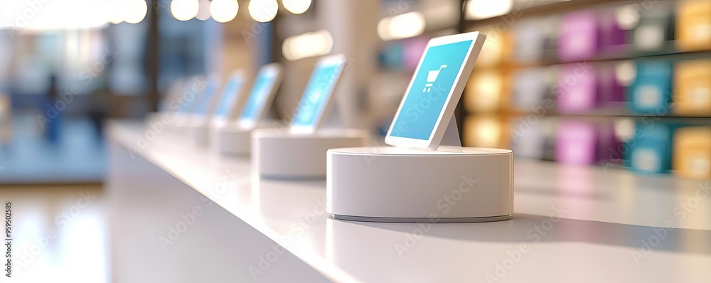 Detailed 3D model of a smart retail store with integrated e-commerce ...