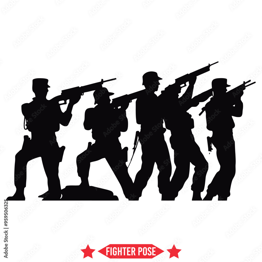 Master the Art of Combat Diverse Fighter Poses Vector Bundle Perfect ...