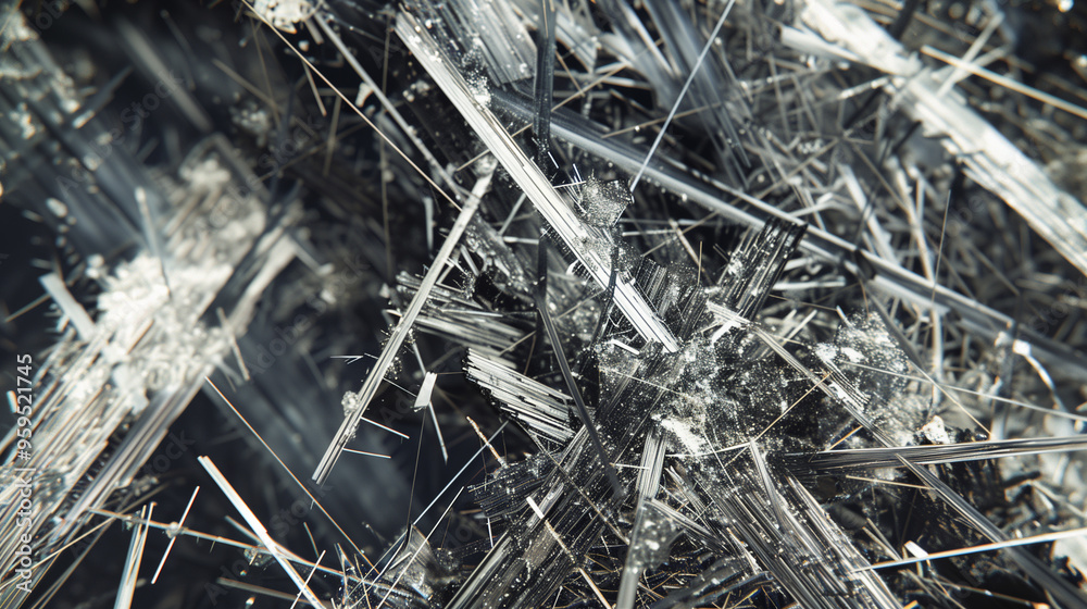 Close-Up of Asbestos Chrysotile Fibers Under Microscope Showing ...