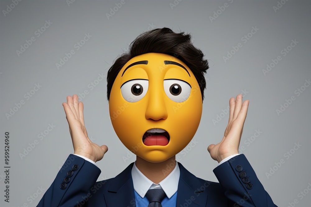 Stunned and Shocked Emoticon Face Flabbergasted Expression Stock ...
