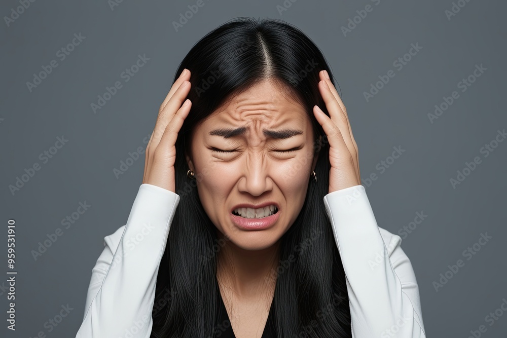 Photo & Art Print Conflicted Emoticon Imagery Depicting Tension Unease ...