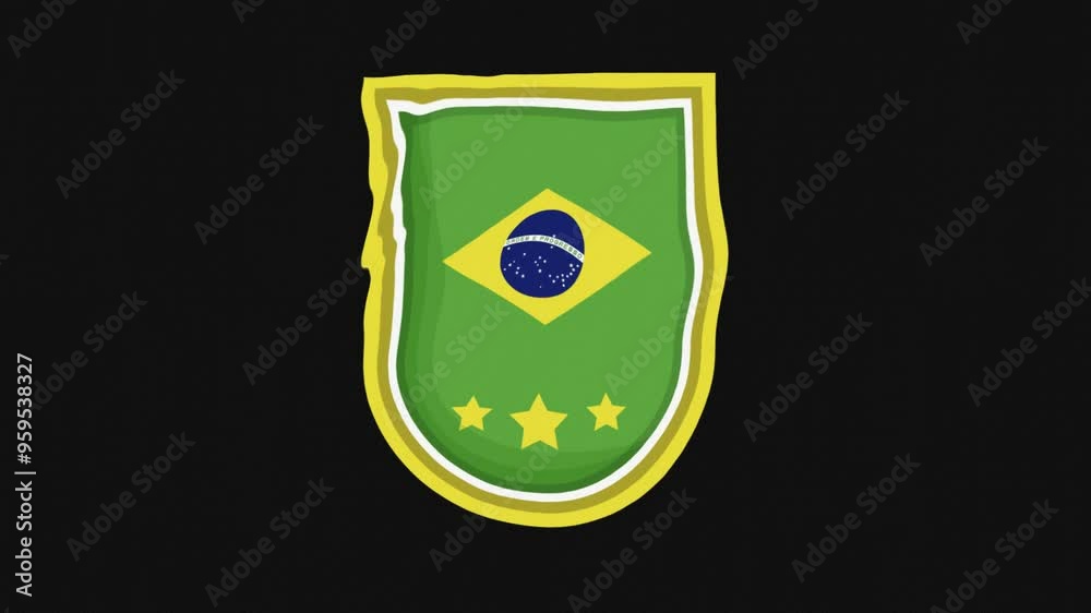 Brazil Flag Animation, Badge Flag, Brazil Flag Badge Animation Video ...