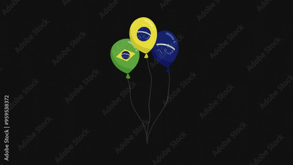 Brazil Flag Balloon Animation Video, Realistic HD Flag Of The Brazil ...