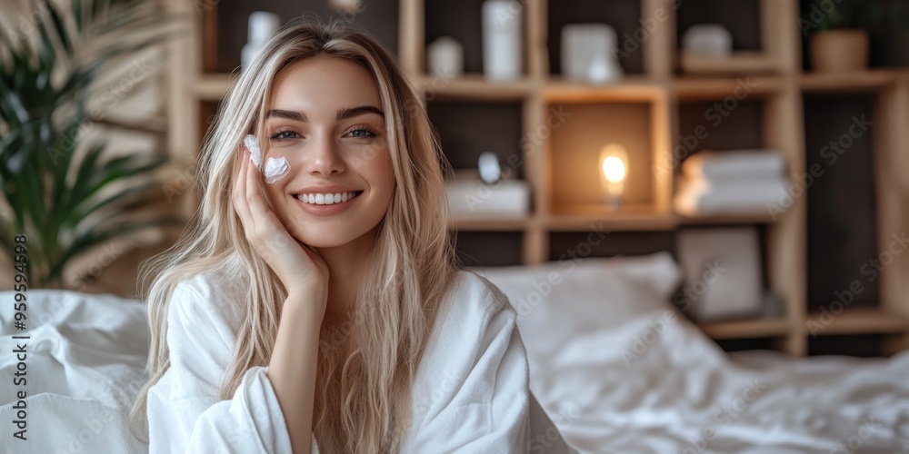 Radiant Woman Embracing Autumn Skincare: Cultural Inclusivity in Beauty ...