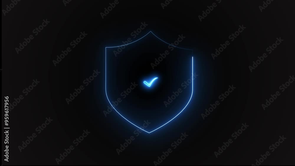 Tick Check mark neon icon animation Success correct approved animation ...