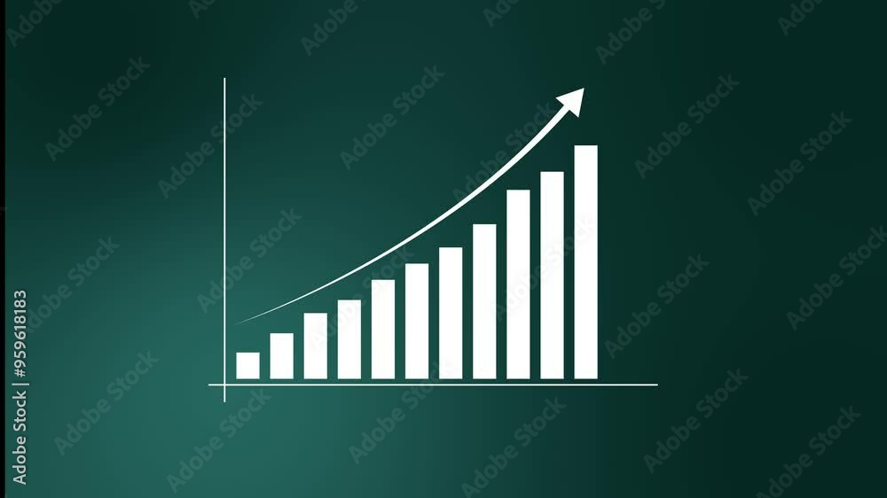 Business growth concept in graph chart showing marketing sales profit ...