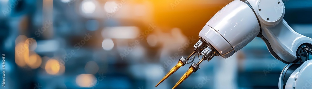 High-tech cloud infrastructure with automated processes and robotic ...