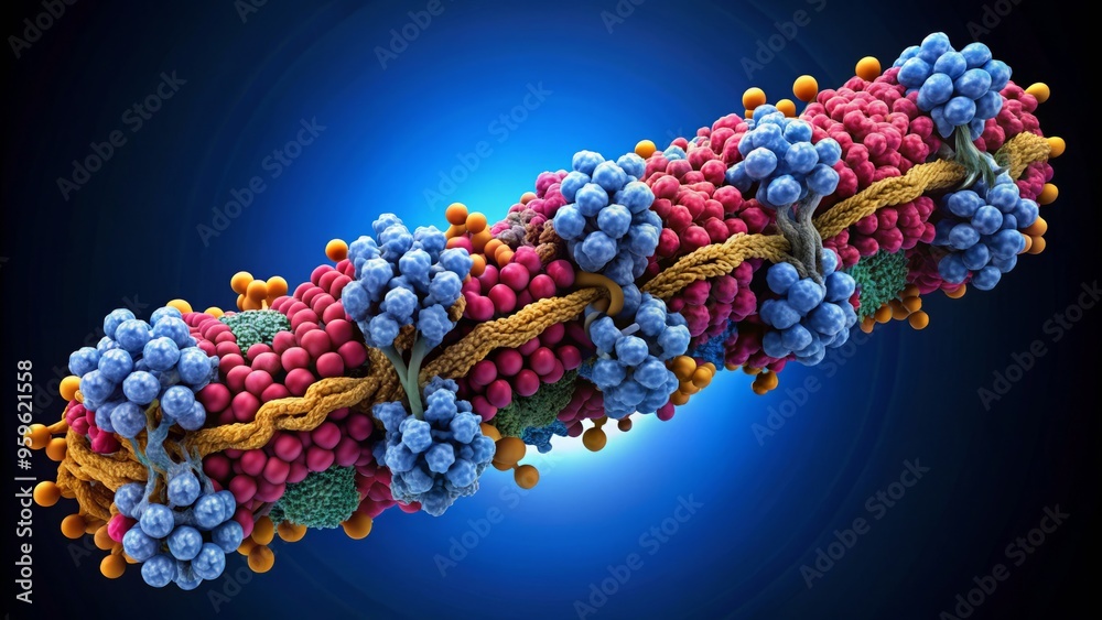 a photo image of a 3D structural representation of the troponin ...